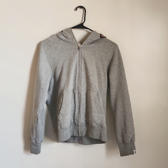 Bape | Sweaters | Bape Grey Full Zip Shark Hoodie | Poshmark